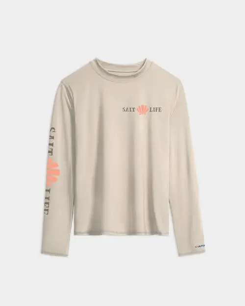 SALT LIFE Turtle Performance Long Sleeve Tee - Chalk