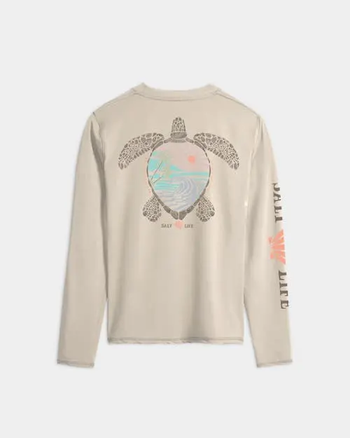 SALT LIFE Turtle Performance Long Sleeve Tee - Chalk