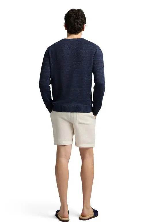 Onia Silk Linen Long Sleeve Crewneck Sweater - Midnight