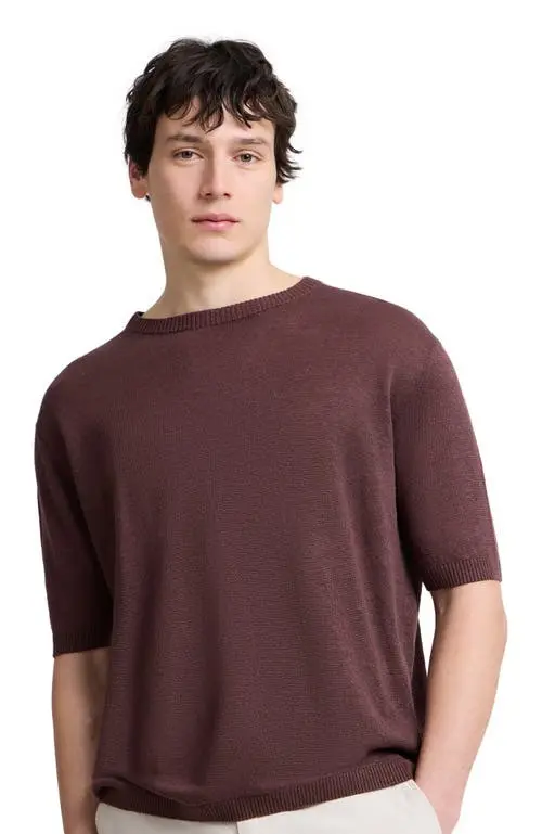 Onia Linen Knit T-shirt - Espresso