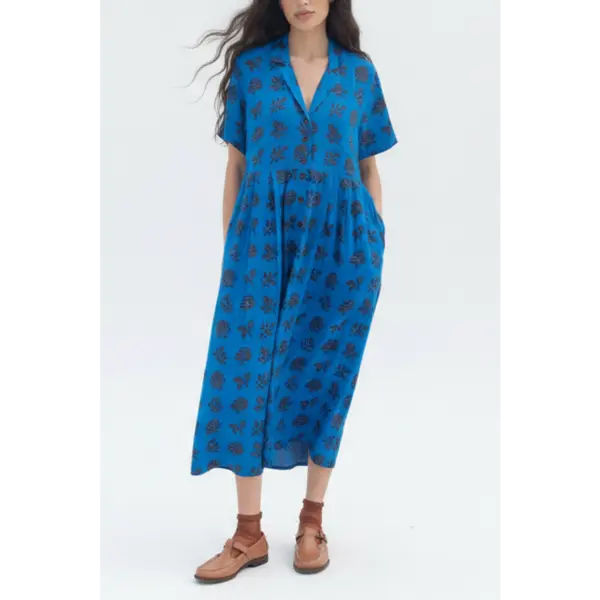 Ace & Jig Sabine Button-front Midi Dress - Azure