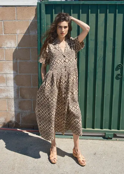 Ace & Jig Sabine Button-front Midi Dress - Yesterday