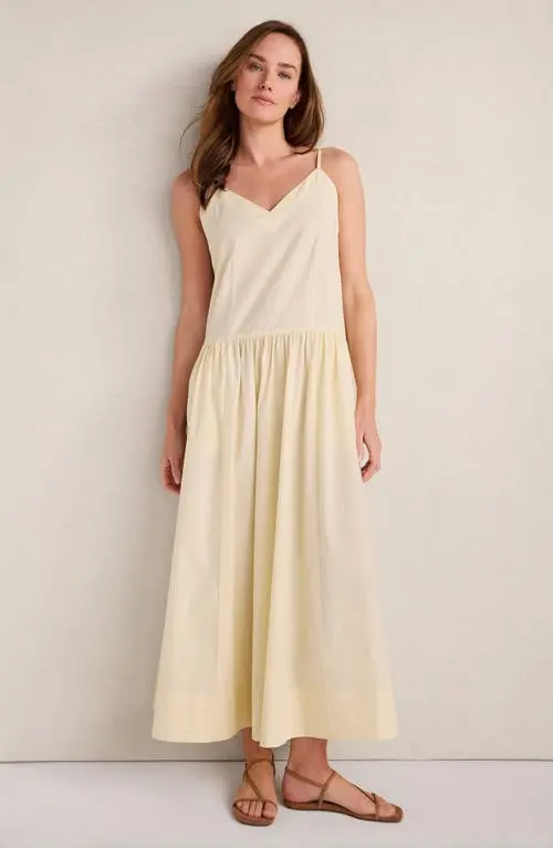 HAVEN WELL WITHIN Organic Cotton Poplin Strappy Maxi Dress - Straw