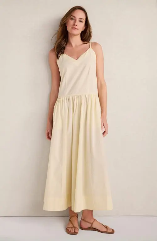 HAVEN WELL WITHIN Organic Cotton Poplin Strappy Maxi Dress - Straw