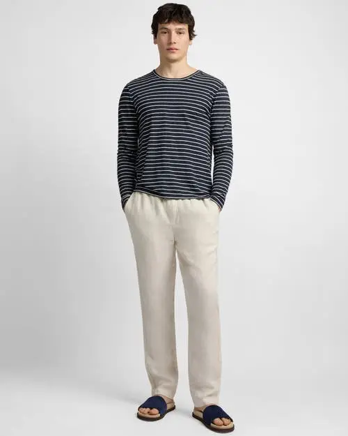 Onia Pigment Dye Linen Pull-on Pant - Bone