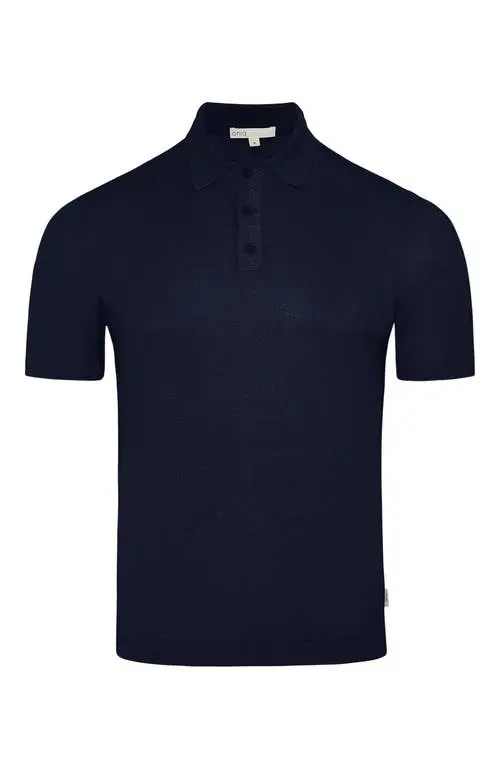 Onia Stretch Linen Jersey Short Sleeve Polo - Midnight
