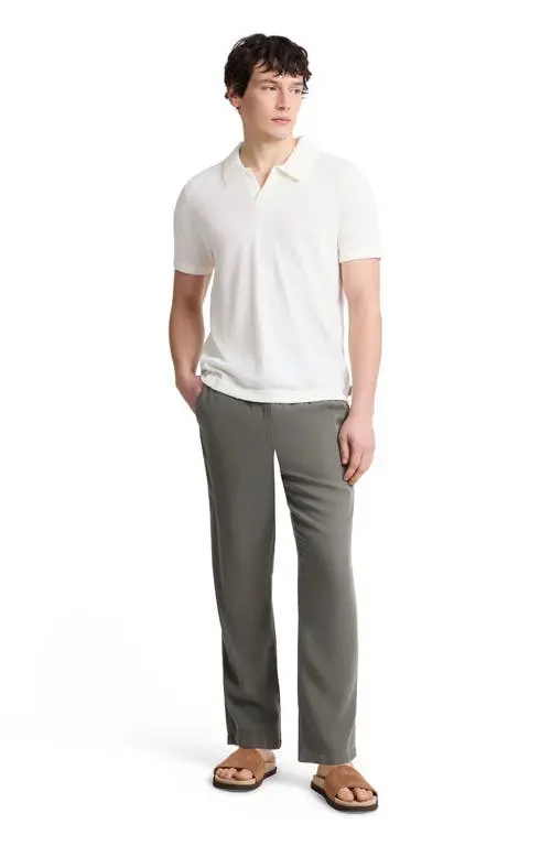 Onia Boucle Knit Johnny Polo - Egret