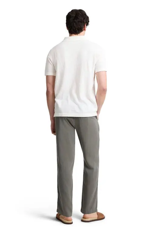 Onia Boucle Knit Johnny Polo - Egret