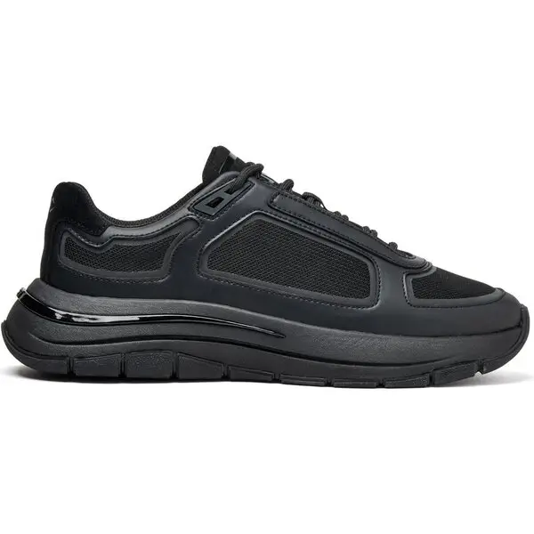 MALLET Alton Leather And Mesh Trainers - Black