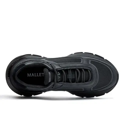 MALLET Alton Leather And Mesh Trainers - Black