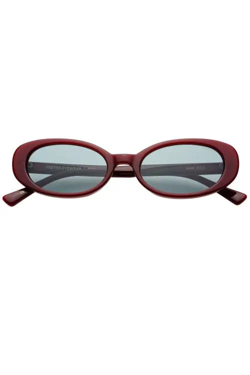 FREYRS EYEWEAR Mimi Small Oval Sunglasses - Burgundy