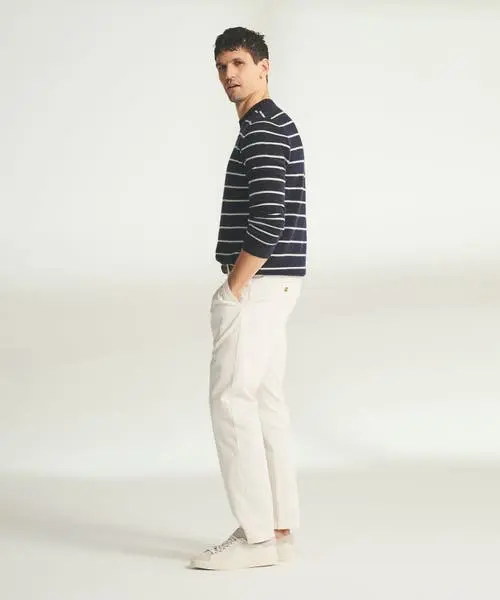 Naadam Lightweight Cashmere Striped Crewneck