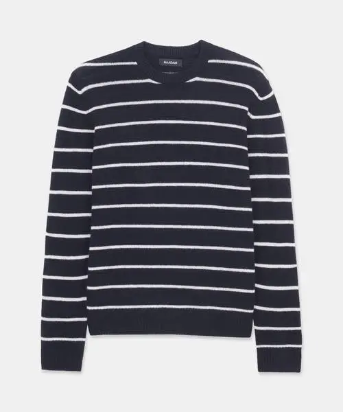 Naadam Lightweight Cashmere Striped Crewneck