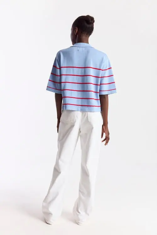 WISPR Striped Button-up Polo Shirt
