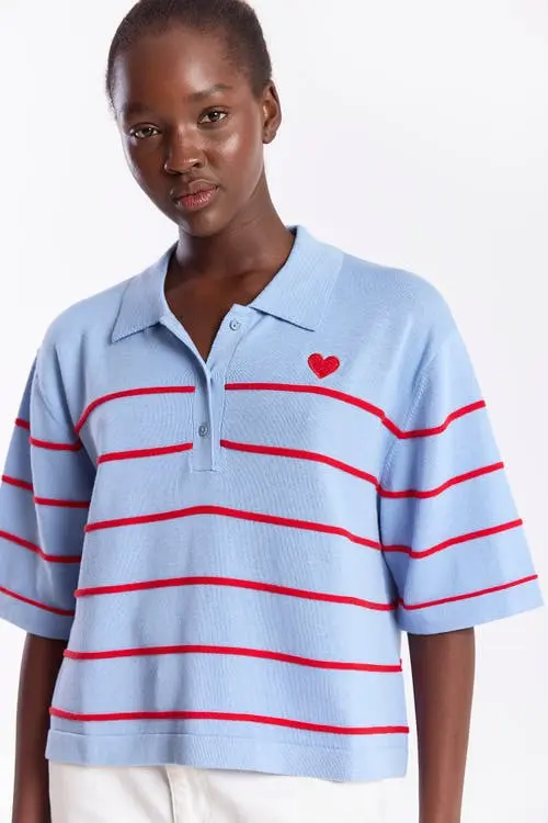 WISPR Striped Button-up Polo Shirt