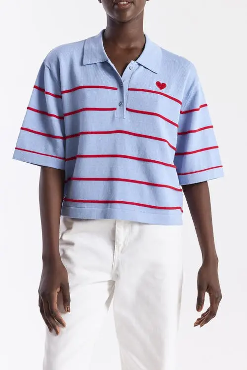WISPR Striped Button-up Polo Shirt