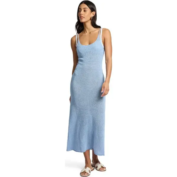 Onia Textured Linen Scoop Neck Maxi Dress