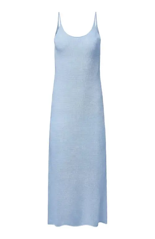 Onia Textured Linen Scoop Neck Maxi Dress