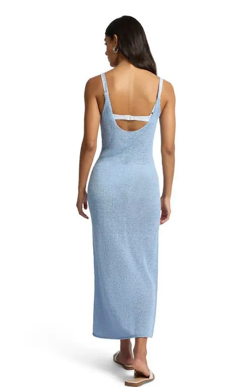 Onia Textured Linen Scoop Neck Maxi Dress