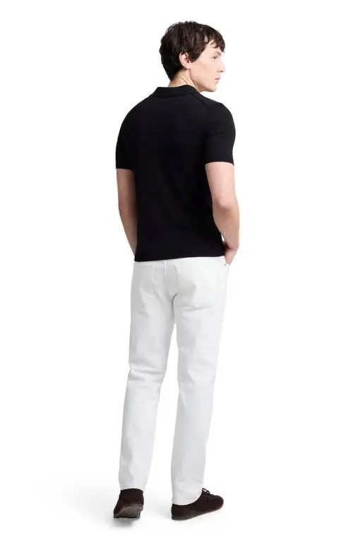 Onia Extra Fine Merino Wool Short Sleeve Johnny Collar Polo - Black