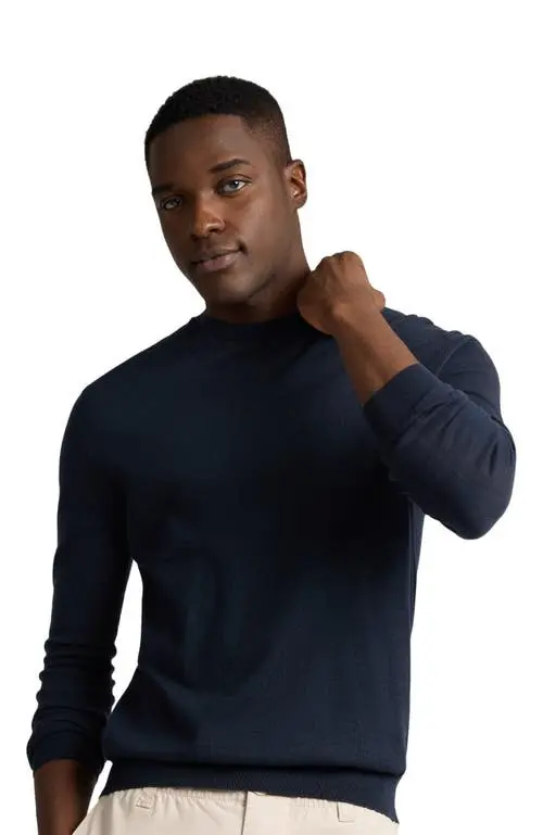 Onia Fine Cotton Knit Long Sleeve Crewneck Sweater - Midnight