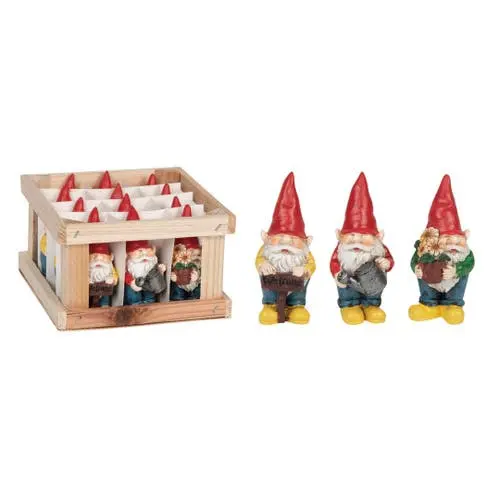 TRANSPAC 5 In Multicolor Spring Gnome Figurines Set Of 12 In Crate Decorative Polyresin Spring Decor - Multicolored