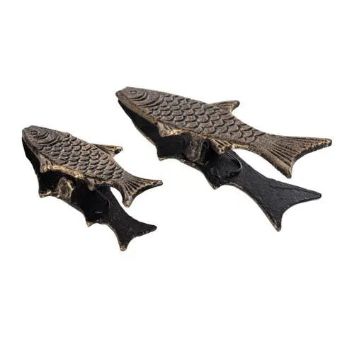 TRANSPAC Iron Fish Clips Set Of 2