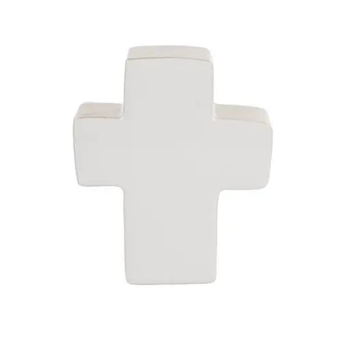 TRANSPAC Mdf And Epoxy Cross In Box White And Gold For Spring Home Decor