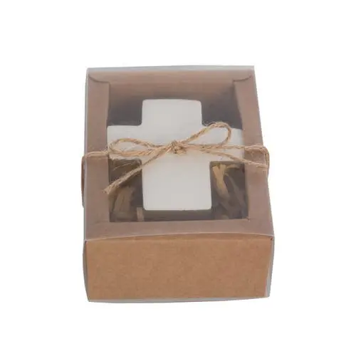 TRANSPAC Mdf And Epoxy Cross In Box White And Gold For Spring Home Decor