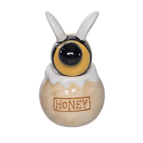TRANSPAC Dolomite Bee Salt And Pepper Set Of 2 For Spring Serving And Entertaining