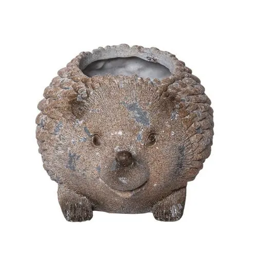 TRANSPAC Resin Hedgehog Planter Multicolored For Spring Garden Decor
