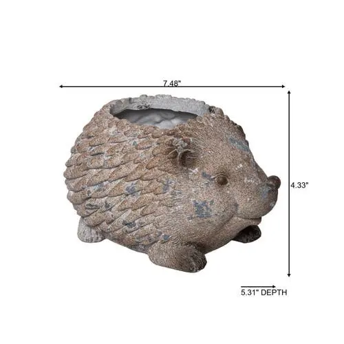 TRANSPAC Resin Hedgehog Planter Multicolored For Spring Garden Decor