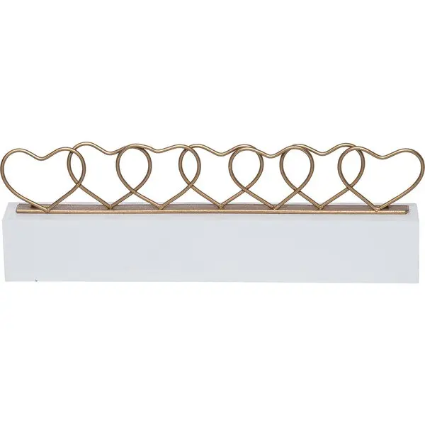 TRANSPAC Mdf And Metal Heart Card Holder White For Display And Entertaining - Multicolored