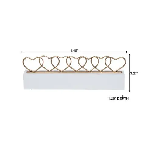 TRANSPAC Mdf And Metal Heart Card Holder White For Display And Entertaining