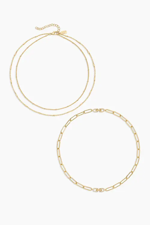 ELECTRIC PICKS Costar Necklace Set Of 2 - Gold