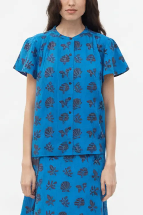 Ace & Jig Kenna Flutter Sleeve Blouse - Azure