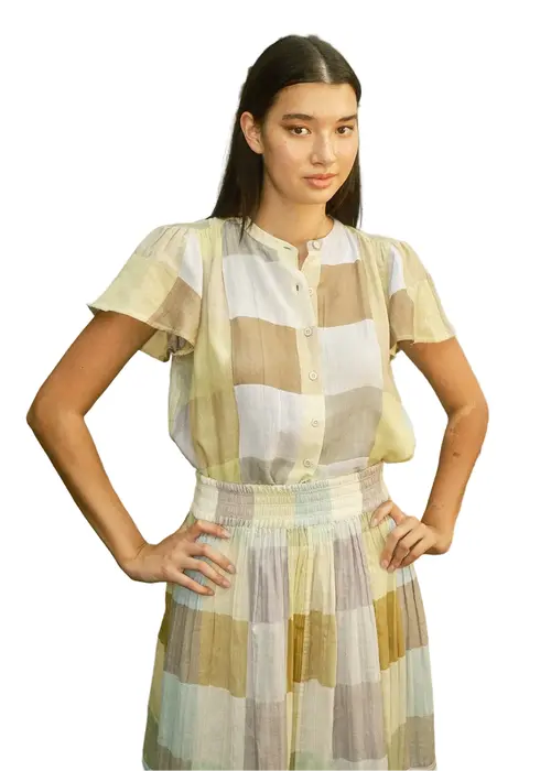 Ace & Jig Kenna Flutter Sleeve Blouse - Journal