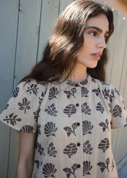Ace & Jig Kenna Flutter Sleeve Blouse - Wheat