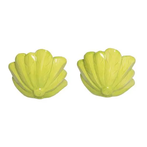 TRANSPAC Dolomite Daisy Salt And Pepper Set Of 2 For Spring Serving And Entertaining