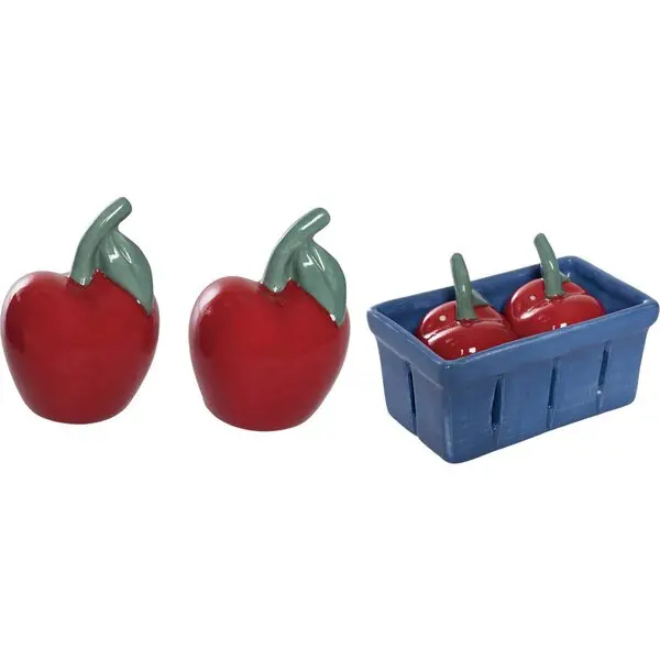 TRANSPAC Dolomite Cherry Salt And Pepper Shakers - Multicolored
