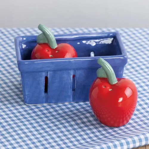 TRANSPAC Dolomite Cherry Salt And Pepper Shakers