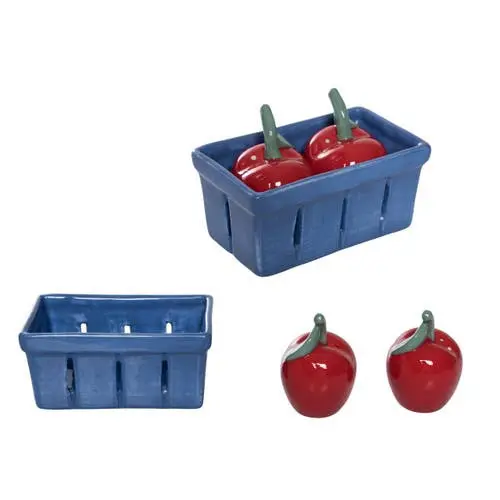 TRANSPAC Dolomite Cherry Salt And Pepper Shakers