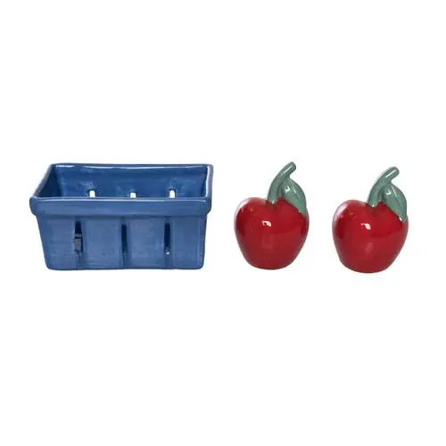 TRANSPAC Dolomite Cherry Salt And Pepper Shakers