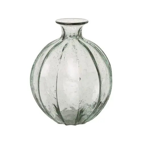 TRANSPAC Glass Small Vase For Everyday Spring Decor Perfect For Flowers And Home Accents - Clear