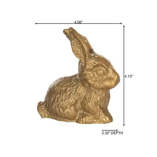TRANSPAC Iron Baby Bunny For Spring Home Decor