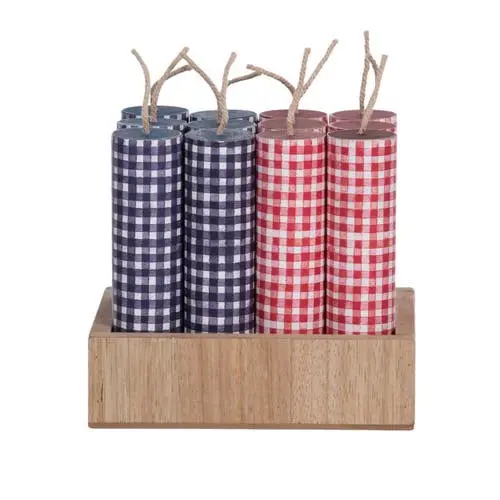 TRANSPAC Mdf Firework Decor Set Of 12 Multicolo For Spring Home Decor