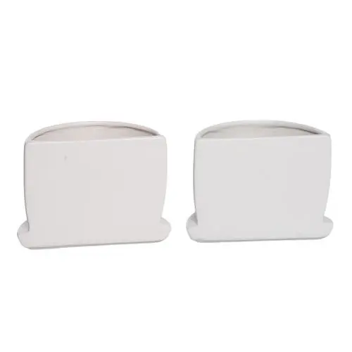 TRANSPAC Dolomite Cream Planter Bookends Set Of 2 For Spring Garden Decor