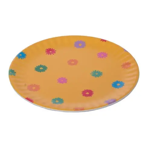 TRANSPAC Melamine Ditsy Floral Appetizer Plates Set Of 4 Tabletop Plate Multicolored For Spring Serving And Entertaining