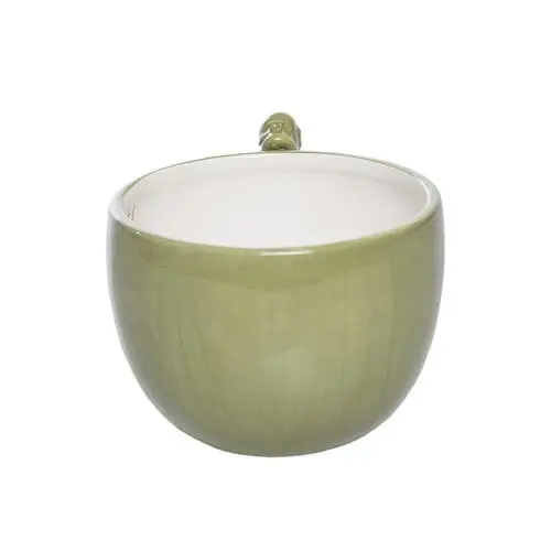 TRANSPAC Ceramic Mug With Snail White And Green For Spring Serving And Entertaining