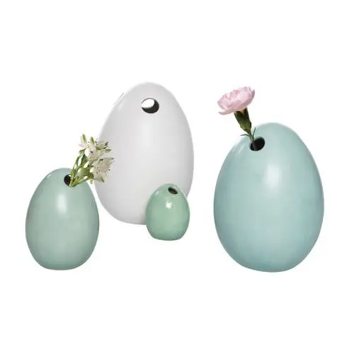 TRANSPAC Ceramic Egg Vases Set Of 4 For Floral Display And Home Decor - Multicolored